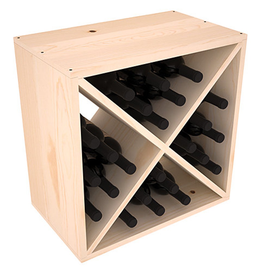 24 Bottle Wine Cube Storage Rack Kit in Ponderosa Pine. 13 Stains to ...