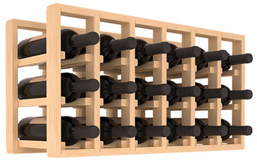 Handmade Wooden 18 Bottle Wine Shelving Rack in Ponderosa Pine. - Etsy