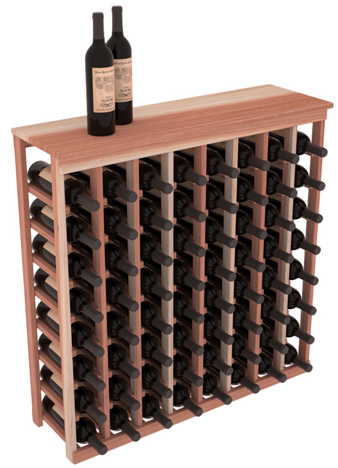 Handmade Wooden 8 Column 64 Bottle Standard Tasting Table With Solid ...