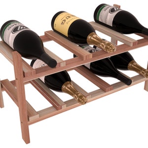 10 Bottle Magnum Stackable Wine Storage Rack Kit in Premium Redwood. - Etsy