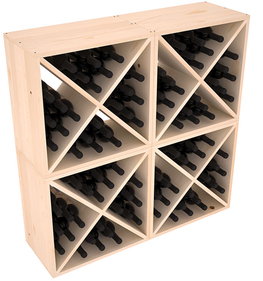 96 Bottle Wine Cube Storage Rack Kit in Ponderosa Pine. 13 Stains to ...