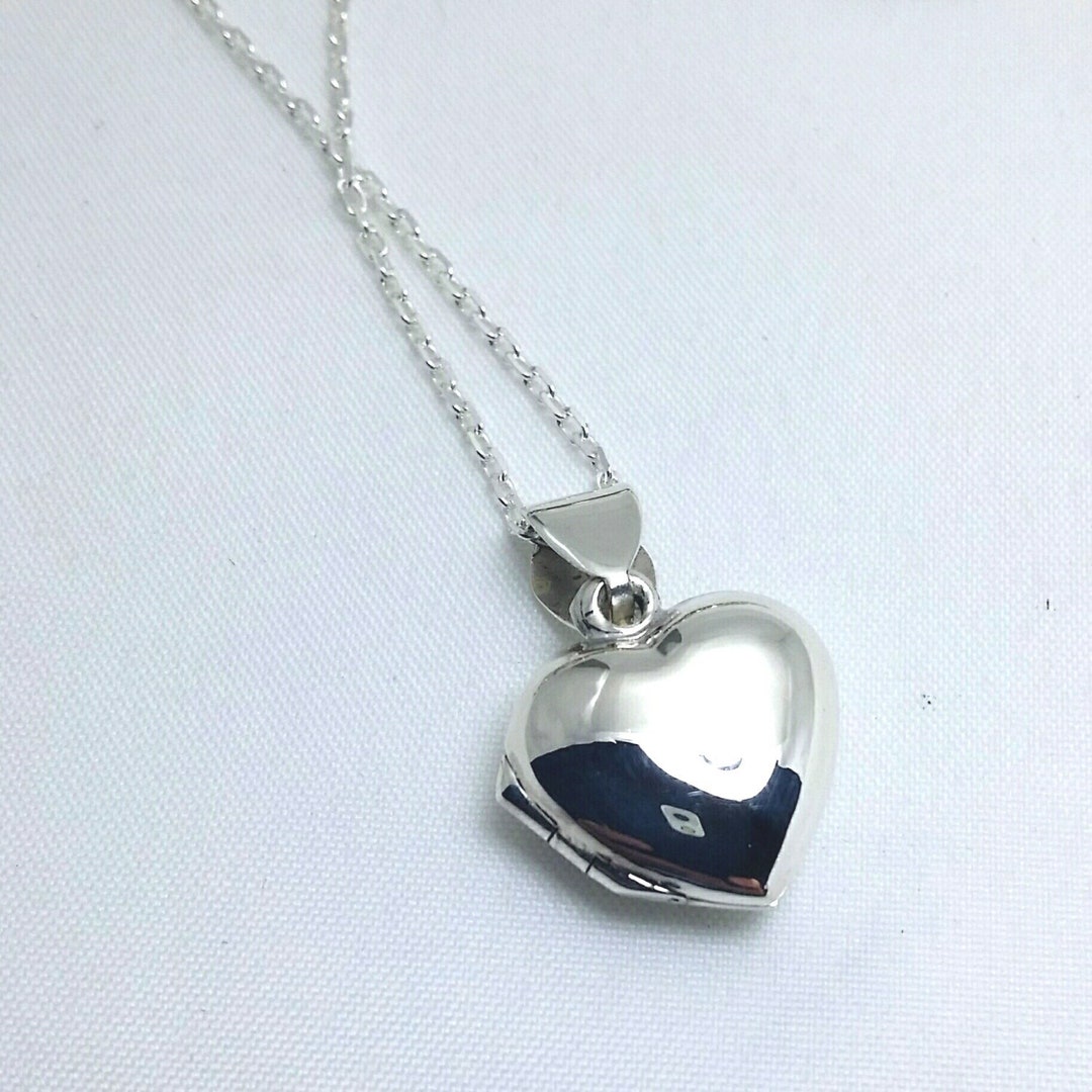 Sterling Silver Heart Locket Necklace: Tiny Keepsake Pendant - Etsy