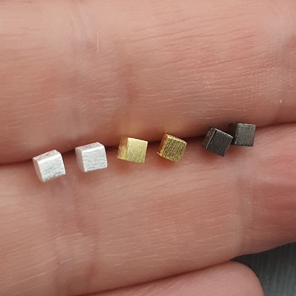 Cube Stud Earrings - Etsy