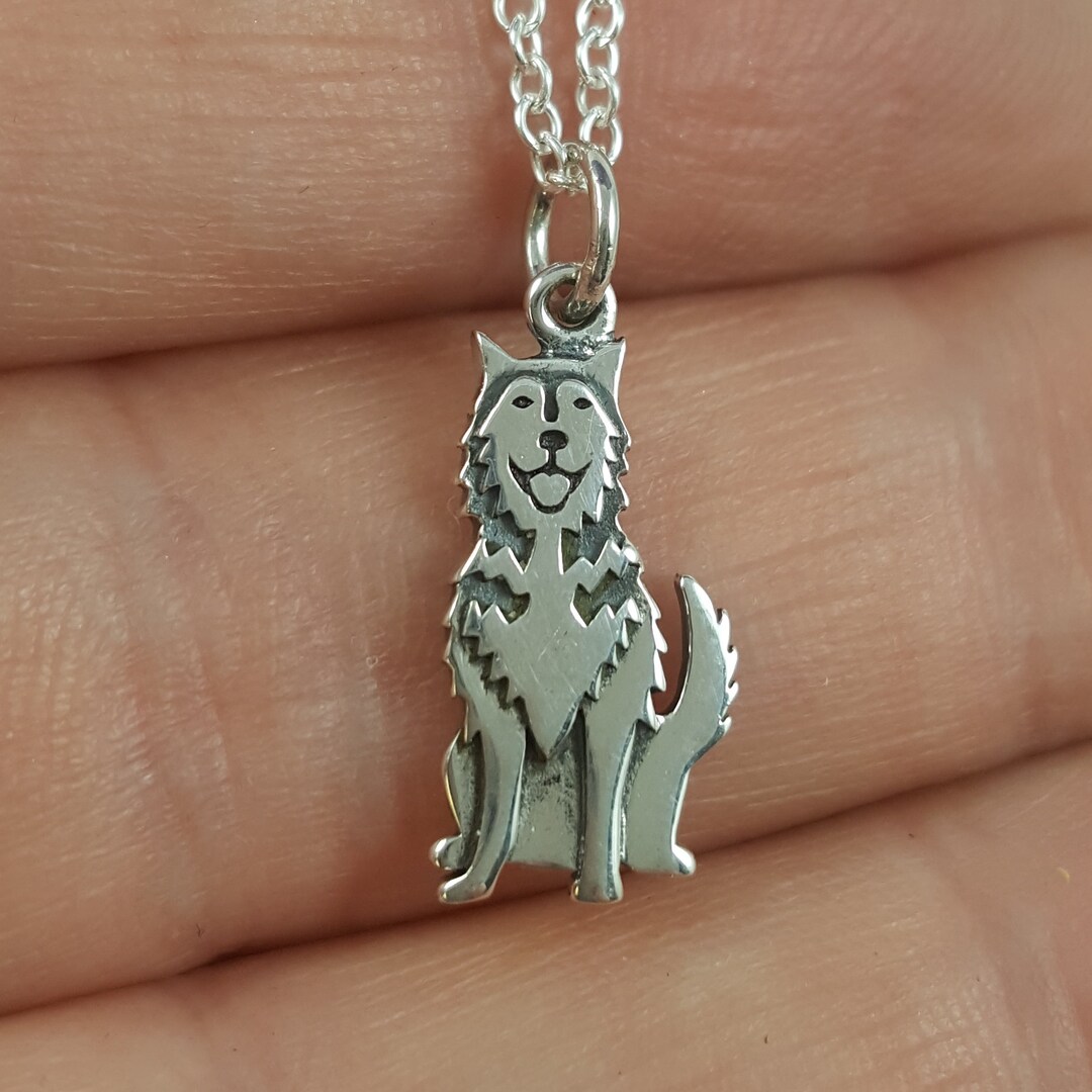 Sterling Silver Dog Breed Pendant Necklace: Husky, Pitbull, Labrador - Etsy