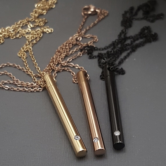 Metal vial necklace store