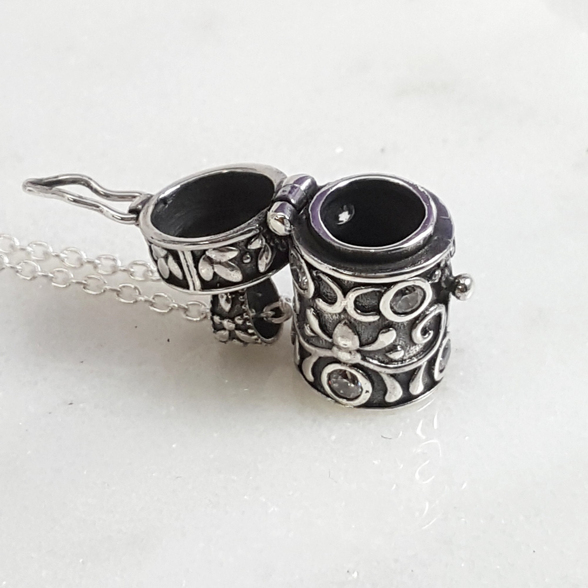 Secret stash necklace. solid sterling silver stash pendant. | Etsy