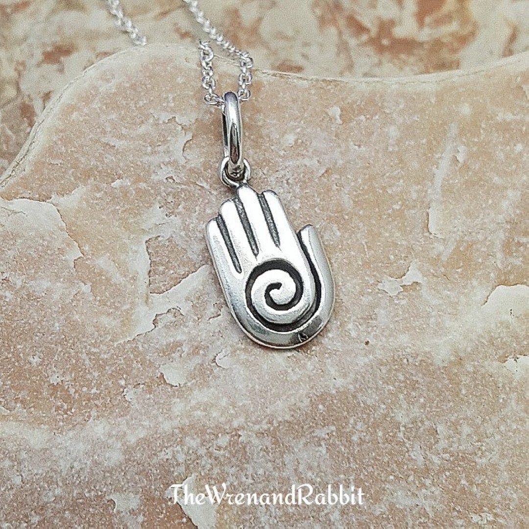 Sterling Silver Healing Hand Pendant: Shaman Talisman Necklace - Etsy