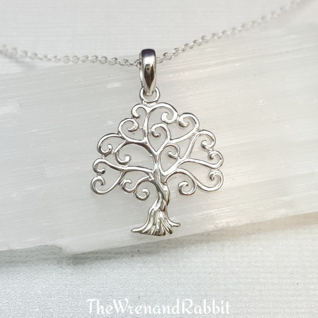 Sterling Silver Filigree Tree of Life Pendant Necklace - Etsy