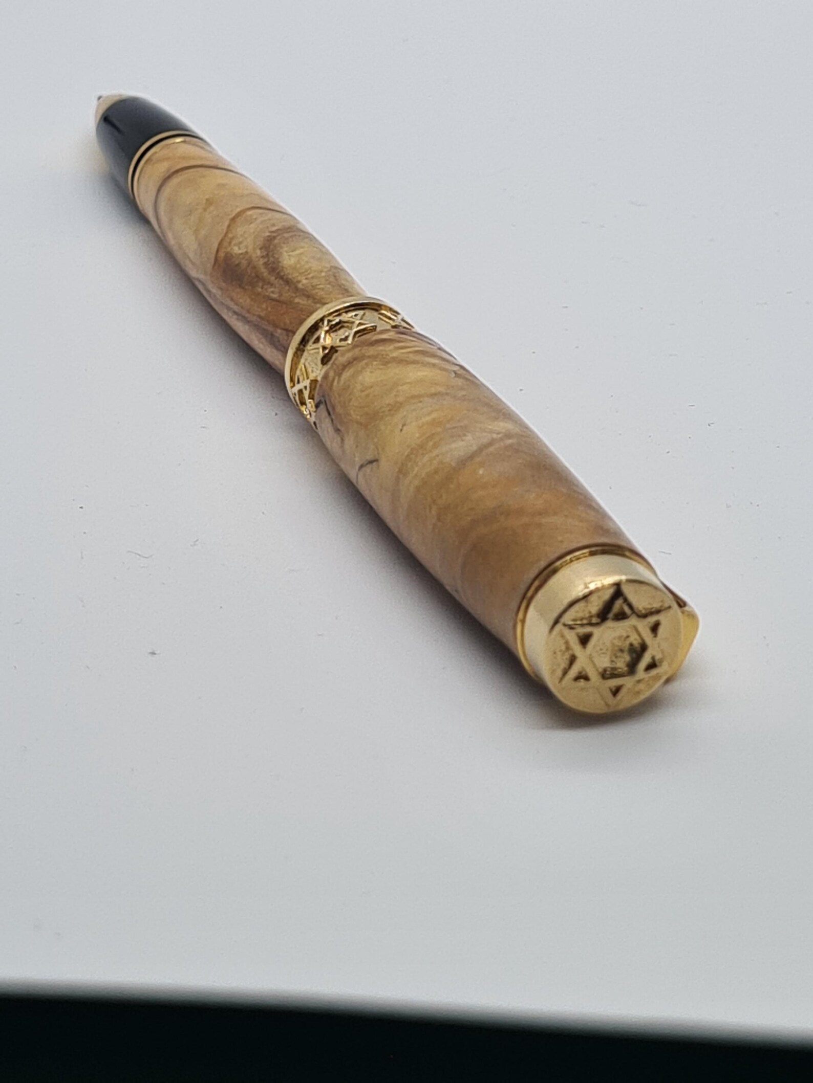 Olive Wooden Pencil, With Star of David Center Ring and Cap, Twist ...