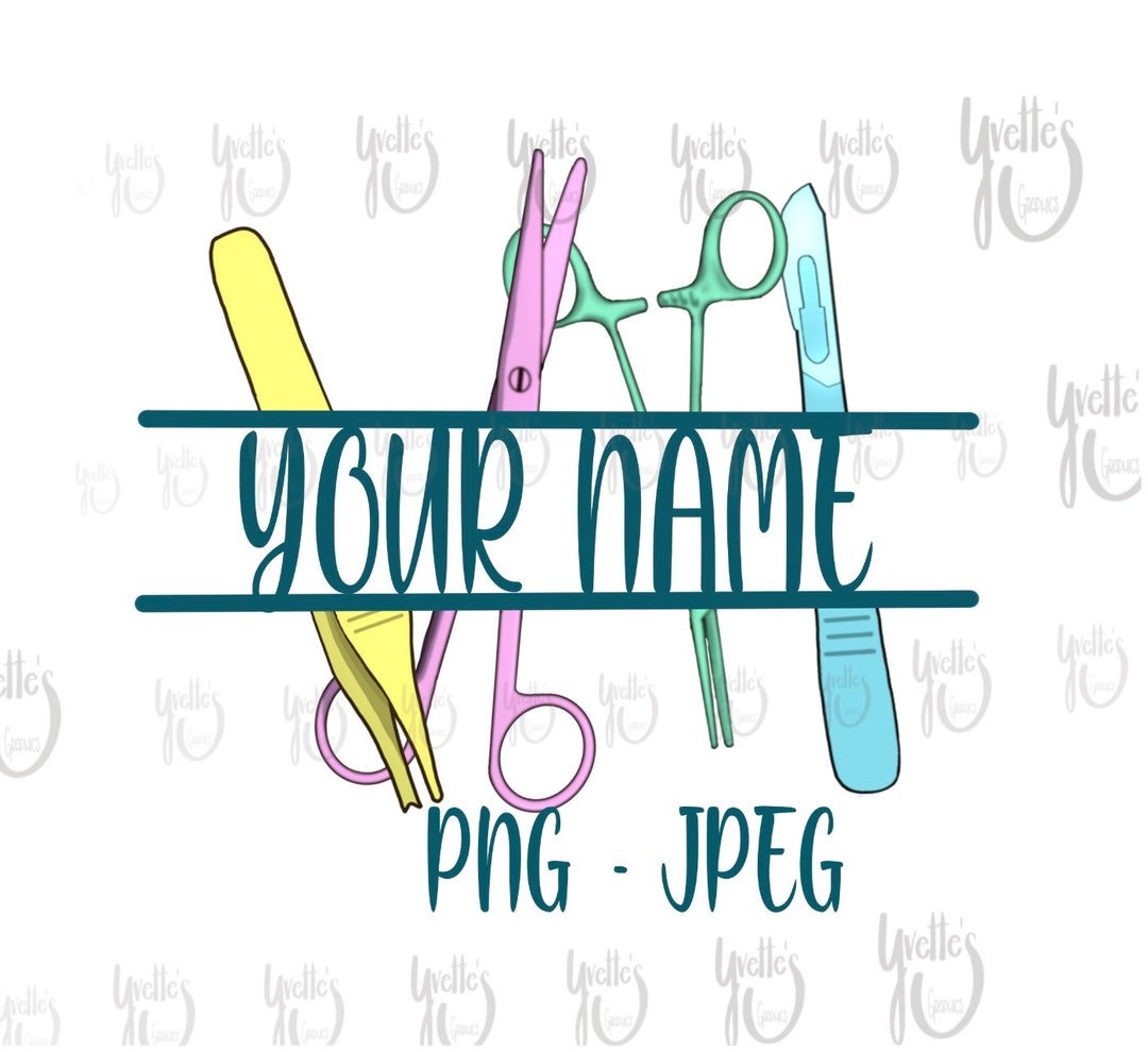 Surgical Tech Digital Split Monogram Color - Etsy