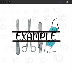 Surgical Tech Digital Split Monogram - Etsy