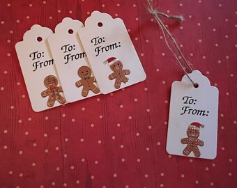 Gingerbread Men Gift Tags, Gingerbread Men Christmas Tags, Holiday Gift ...