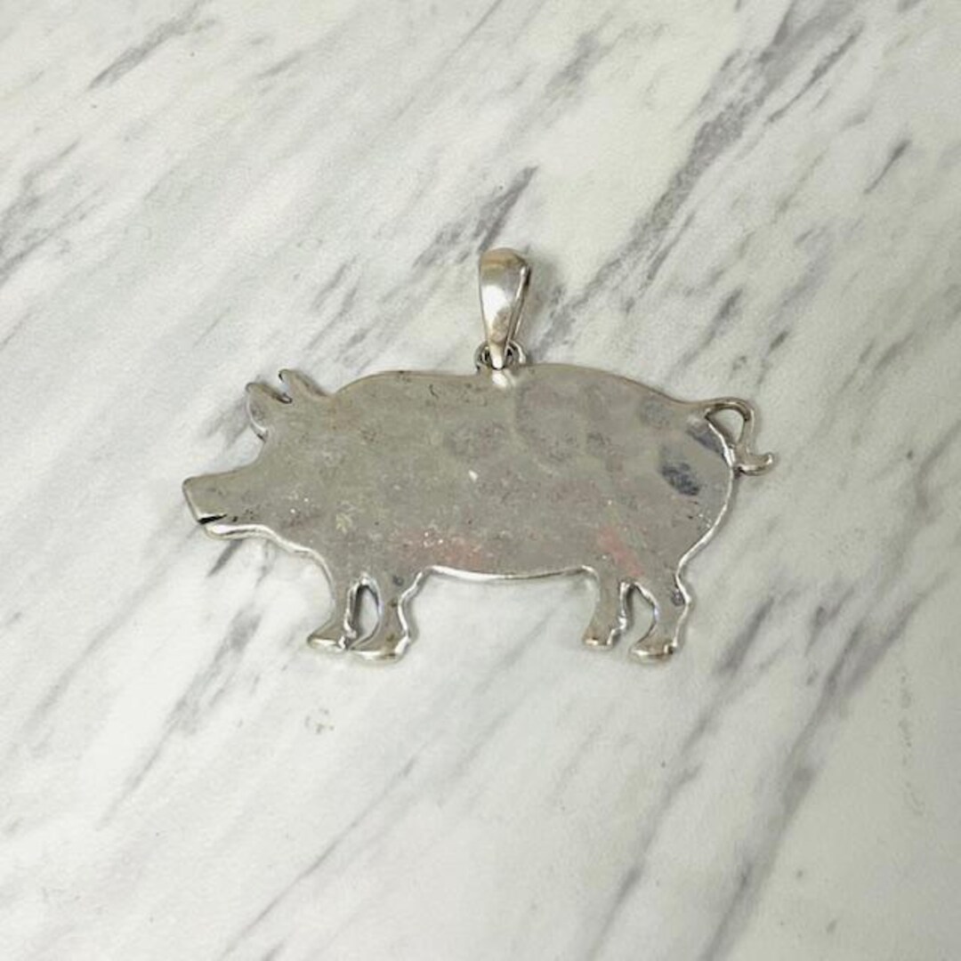 Metal Pig Pendant-large Farm Animal Pendant for Jewelry Making-rustic ...