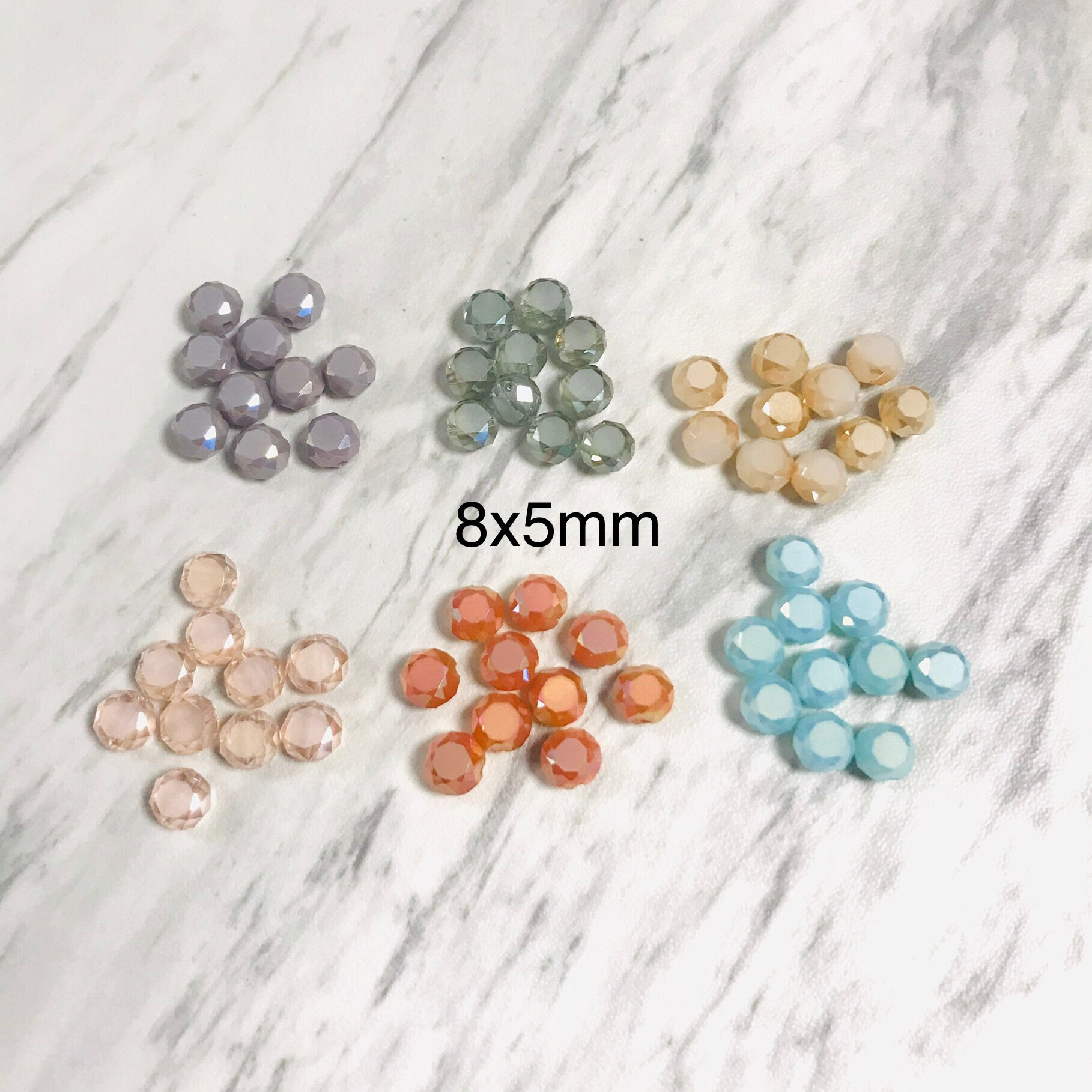 Faceted Round Flat Crystal Beads 2 Sizes 10x6mm 8x5mm - Etsy