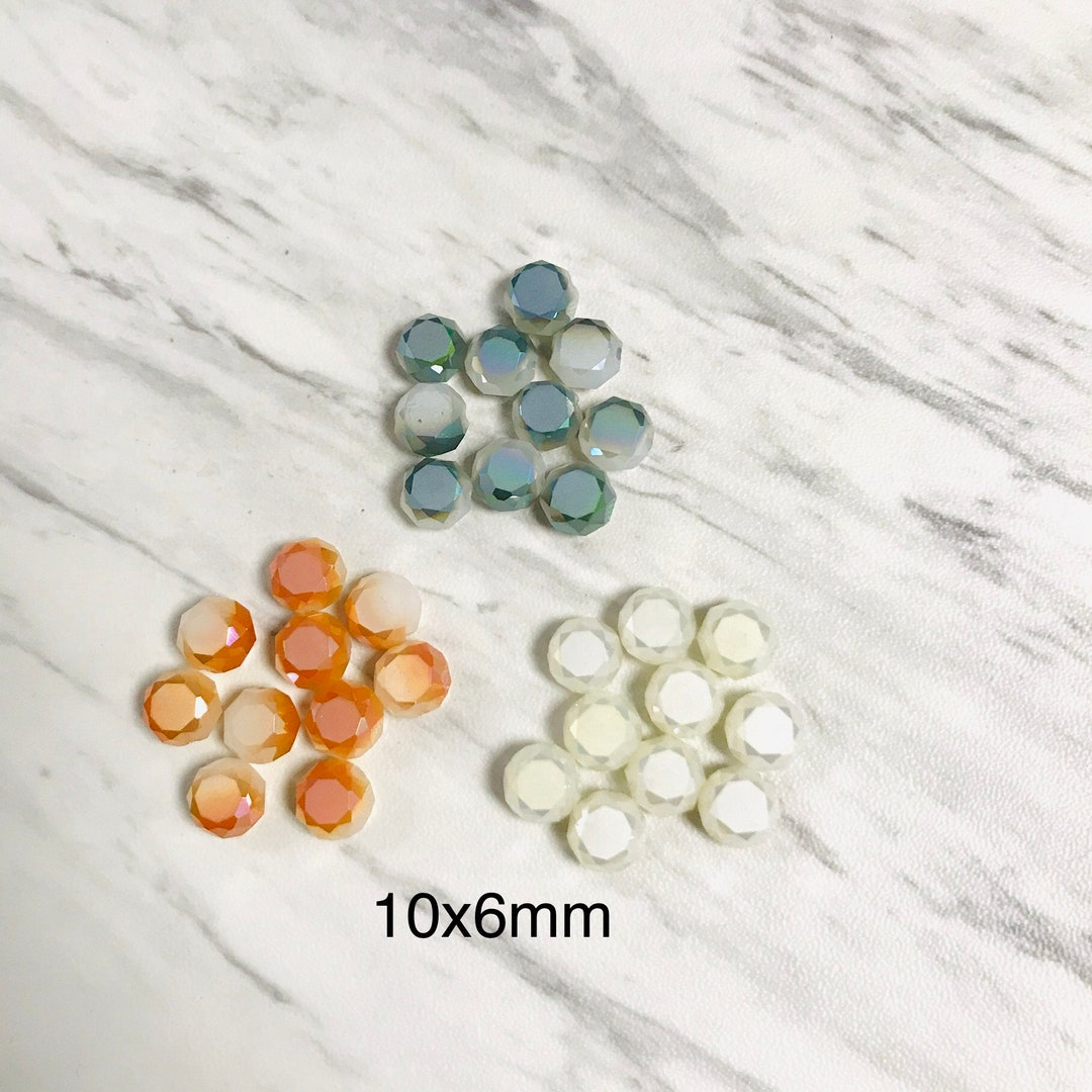 Faceted Round Flat Crystal Beads, 2 Sizes, 10x6mm, 8x5mm - Etsy