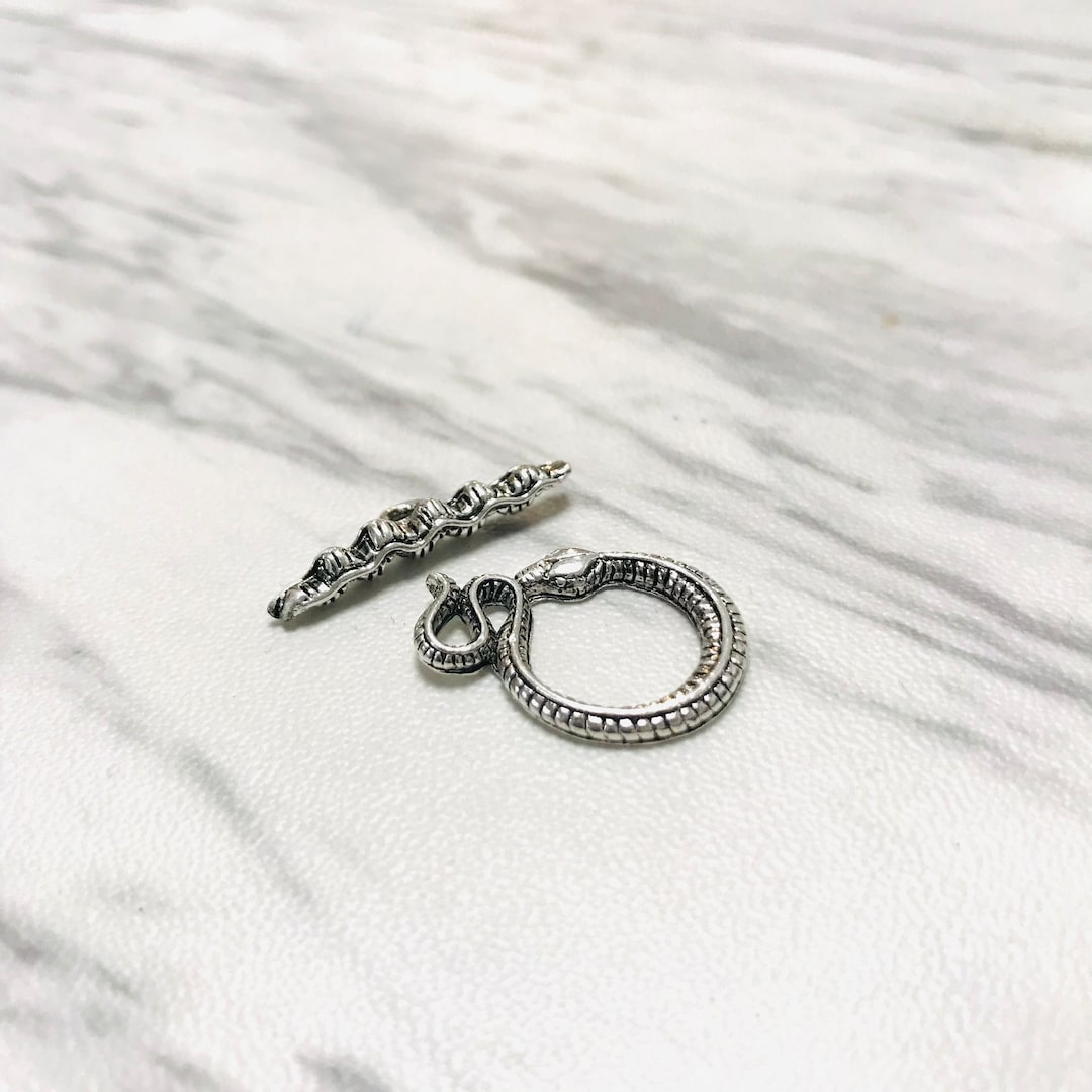 Burnished Silver Snake Toggle Clasp 3 Sets - Etsy