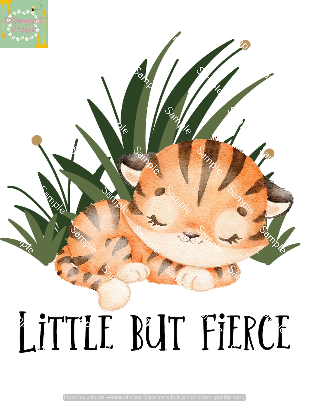 Little but Fierce Baby Tiger SVG Design for Sublimation and Crafts ...