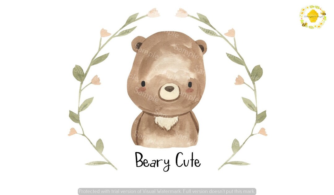 Beary Cute Digital Download Clipart Sublimation SVG PNG - Etsy