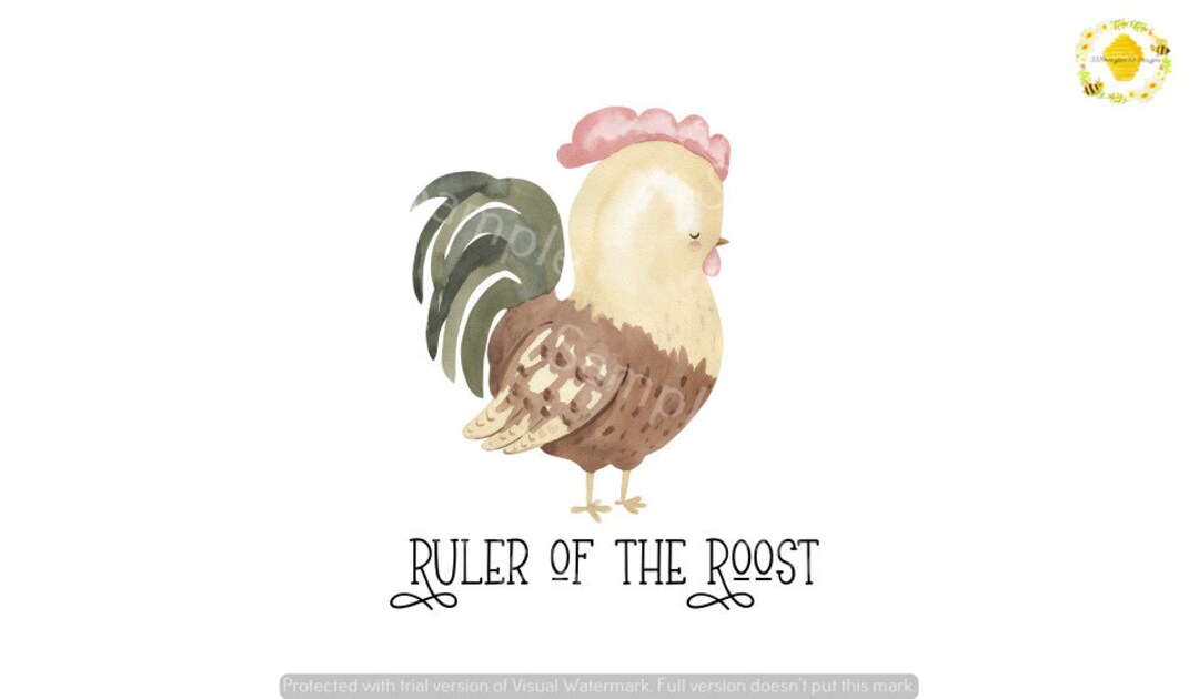 Rooster Ruler of the Roost Digital Download Clipart Sublimation SVG PNG ...