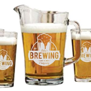 Personalized Beer Pitcher & Pint Glass Gift Set|pizza Lover Gift|custom ...