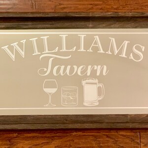 Custom Barware Glass Bar Mirror|large Mirror|personalized Bar Mirror ...