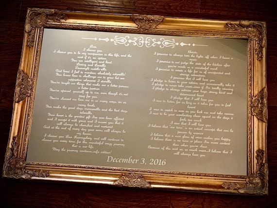 Ornate Gold Framed Wedding Vow Mirrorvintage Gold - Etsy