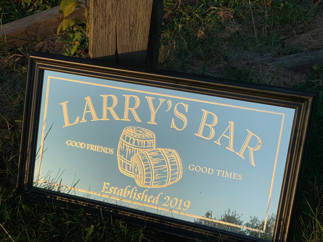 Personalized Black Bar Mirror|large Bar Mirror|personalized Bar Mirror ...