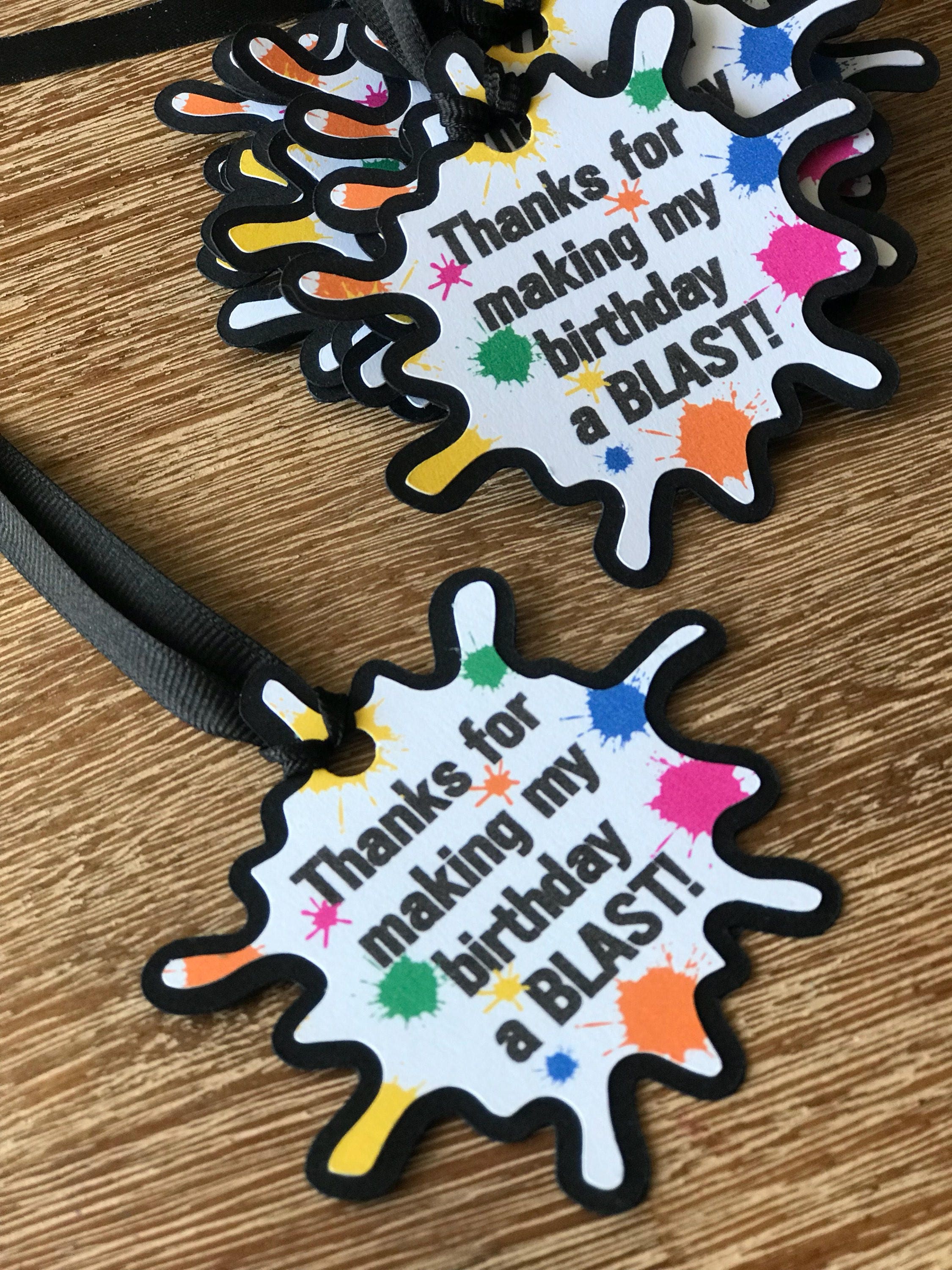 Printable Digital File Paintball Paint Splat Favor Tags | Etsy