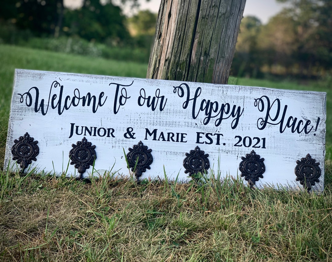 Personalized Welcome Sign Coat Rack|coat Hanger|distressed Entry Way ...