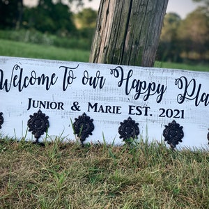 Personalized Welcome Sign Coat Rack|coat Hanger|distressed Entry Way ...