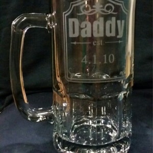 Personalized Liter Mug, Custom Beer Mug, Large Beer Mug, Etched Mug ...