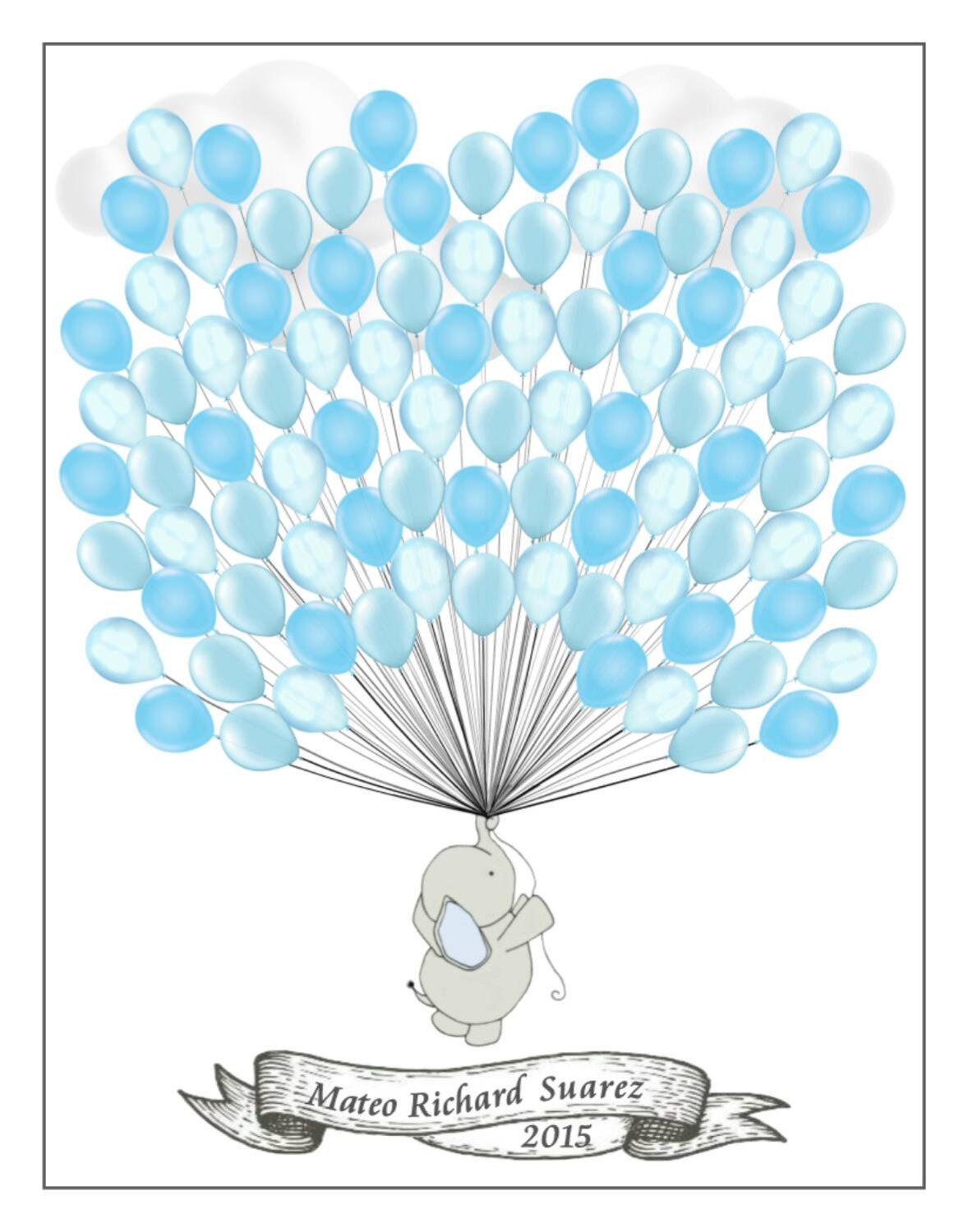 Personalized Yellow Gender Neutral Elephant Baby Shower Guest | Etsy