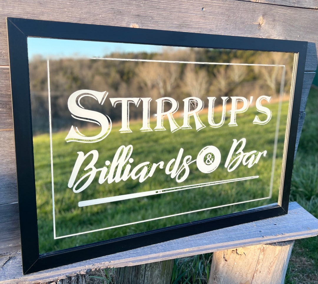 Personalized Billiards Sign|large Mirror|pool Hall Mirror|custom ...