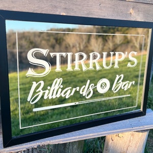 Personalized Billiards Sign|large Mirror|pool Hall Mirror|custom ...