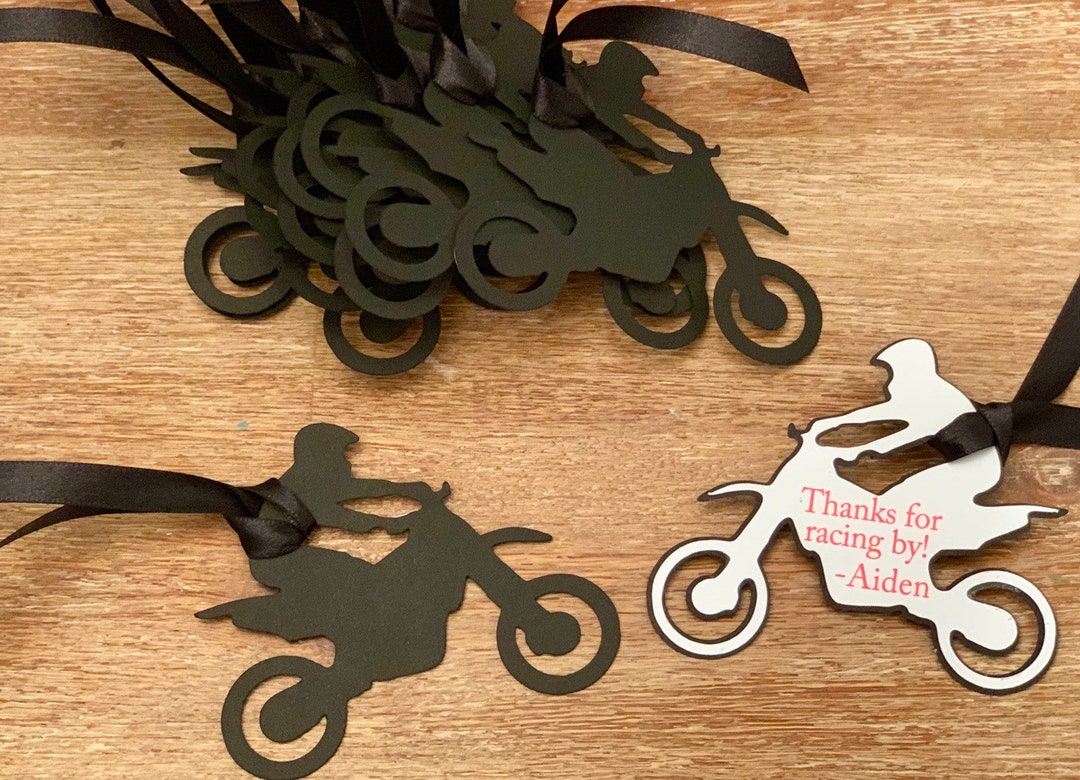 Handmade Dirt Bike Birthday Party Favor Tags|four Wheeler Favor Goodie ...