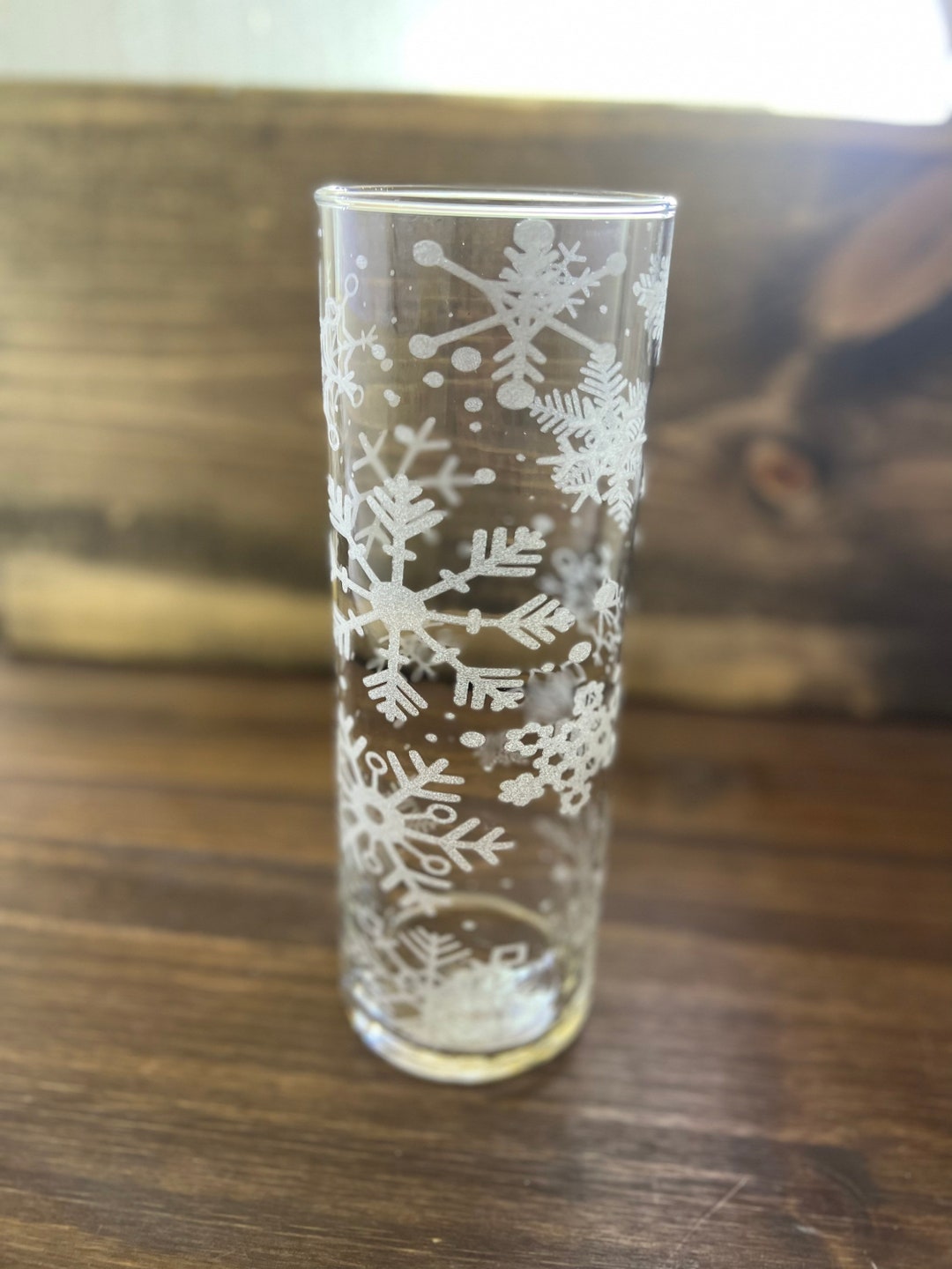 Beautiful Handmade Etched Snowflake Vase - Etsy