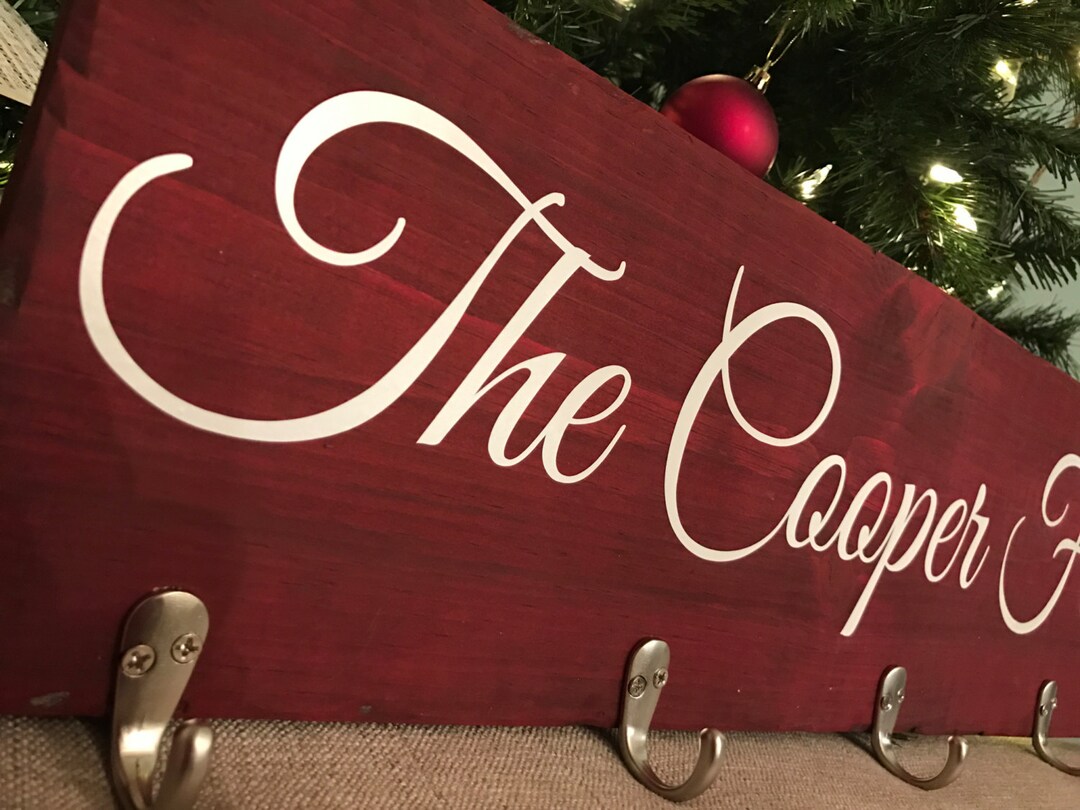 Custom Personalized Red Coat Rack Hanger Distressed Hanging - Etsy