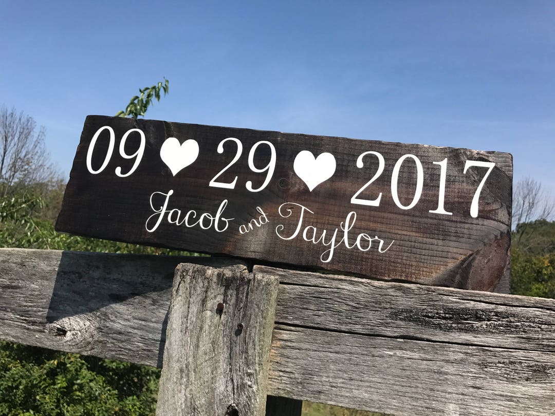 Hanging Rustic Hand Painted Wood Wedding Anniversary Welcome Sign, Wood ...