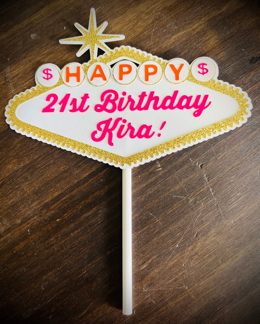 Handmade Vegas Birthday Cake Topper or Centerpiece Stakes|slot Machine ...