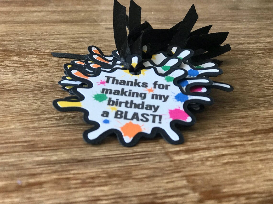 Printable Digital File Paintball Paint Splat Favor Tags | Etsy