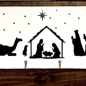 Custom Nativity Wall Stocking Hanger|rustic Stocking Holder|stocking ...