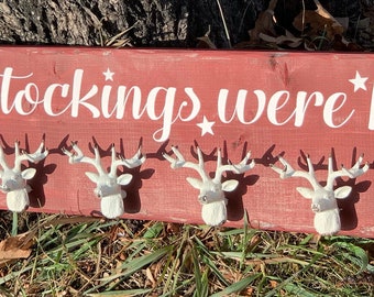 And the Stockings Were Hung Wooden Sign Stocking Holder Sign - Etsy