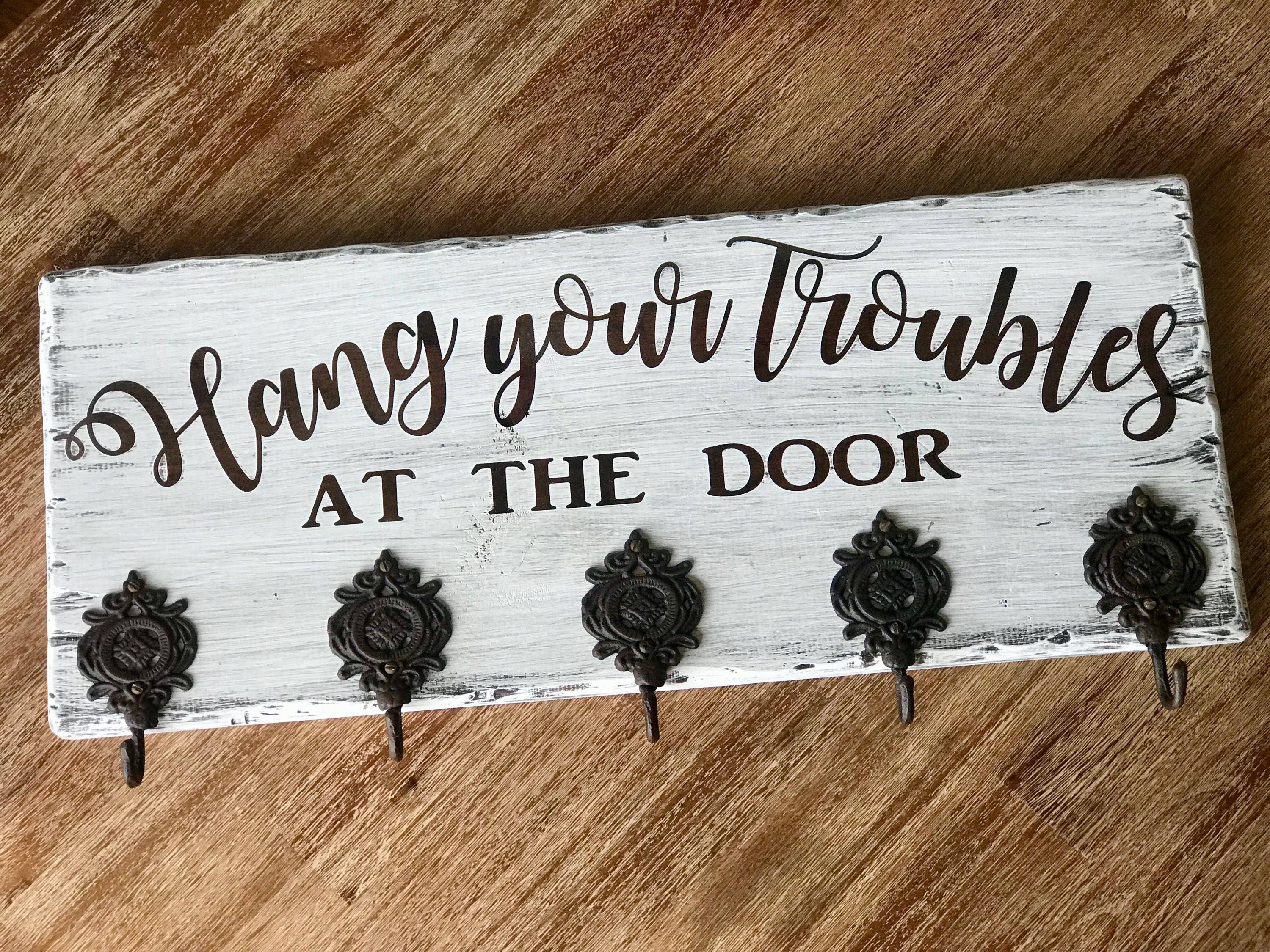 Personalized Welcome Sign Coat Rack|coat Hanger|distressed Entry Way ...