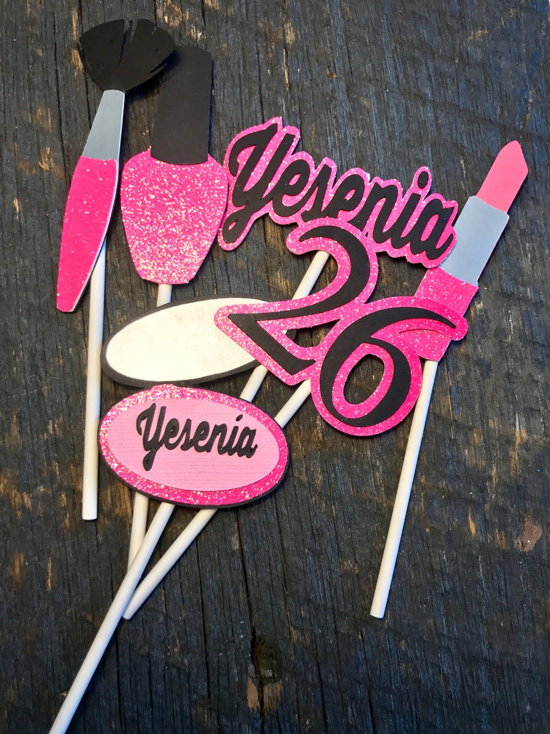 Custom Spa, Glam, Make-up Birthday Cupcake Toppers or Centerpiece ...