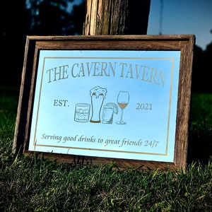 Personalized Bar Mirror|large Mirror|personalized Barn Wood Mirror ...