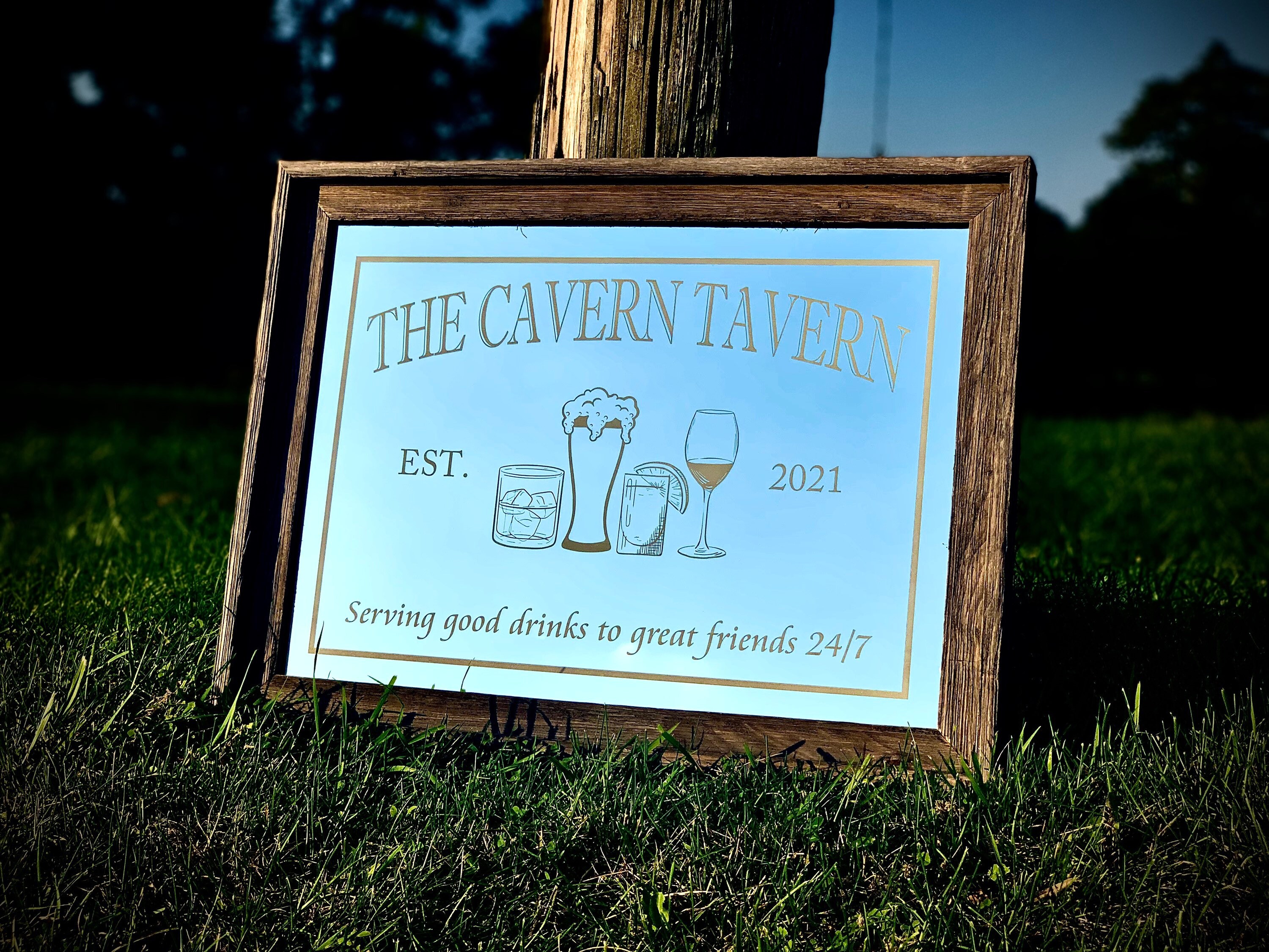 Personalized Bar Mirror|large Mirror|personalized Barn Wood Mirror ...