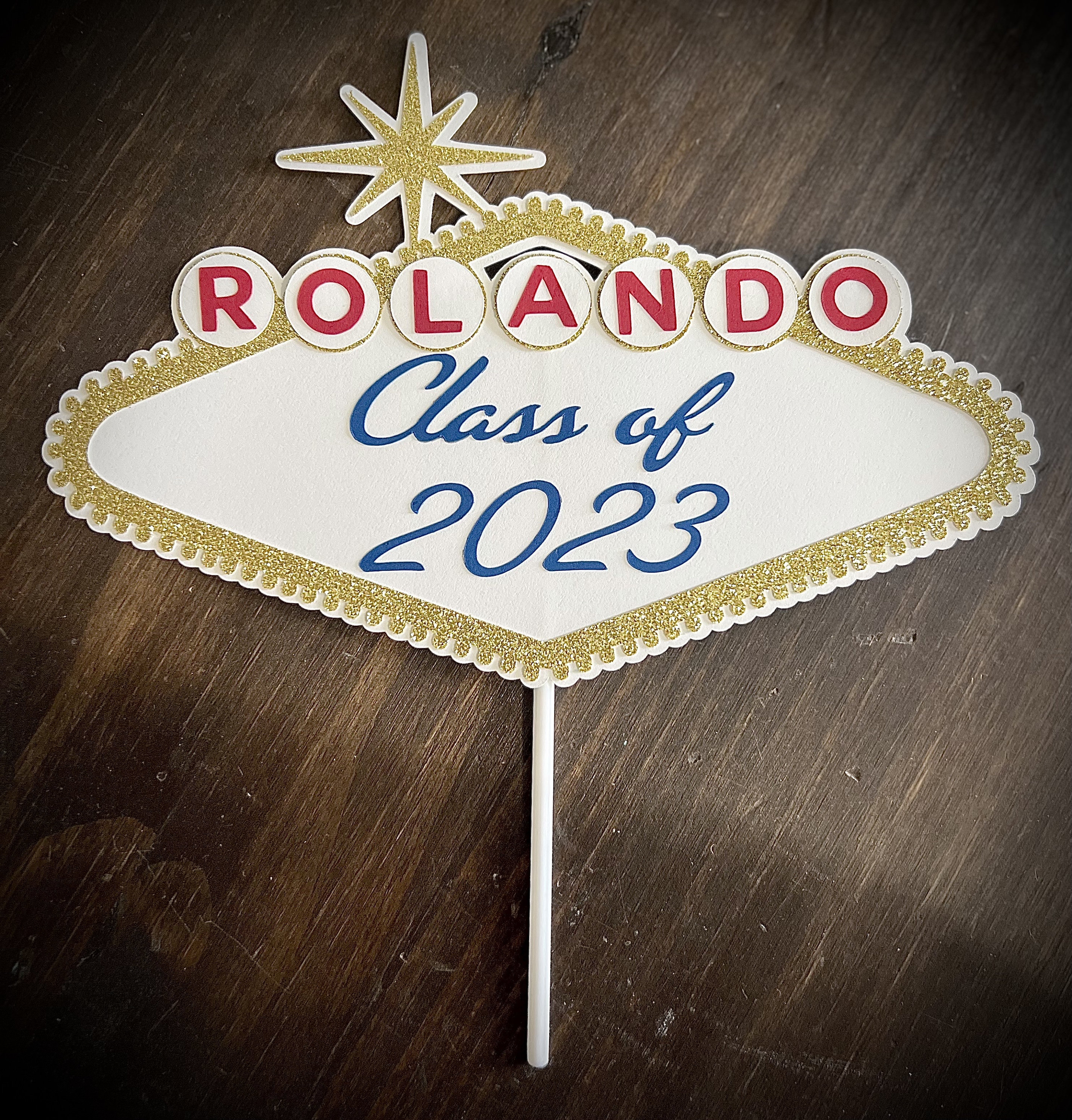 Handmade Las Vegas Graduation Cake Topper or Centerpiece Stakes|slot ...