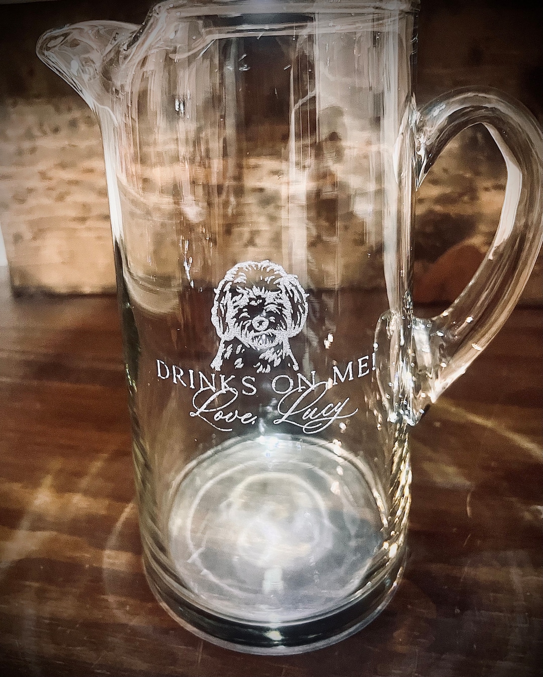 Custom Dog Glass Pitcher|lemonade Pitcher|engraved Glass Pitcher ...