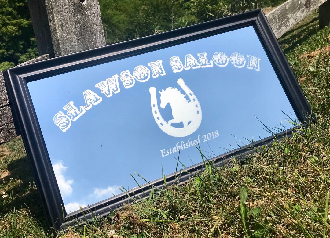 Custom Personalized Horse Saloon Mirror, Large Mirror, Personalized Bar ...