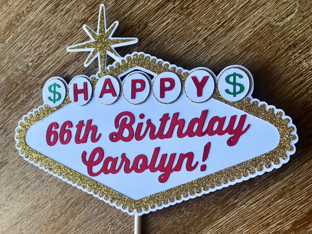 Handmade Vegas Birthday Cake Topper or Centerpiece Stakes|slot Machine ...